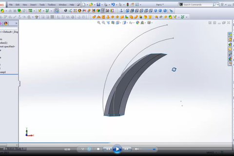 SolidWorks for beginer: Sweep Surface - GrabCAD