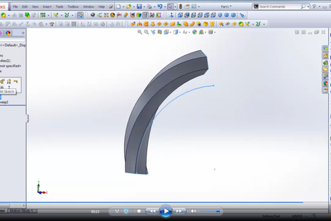 SolidWorks for beginer: Sweep Surface - GrabCAD
