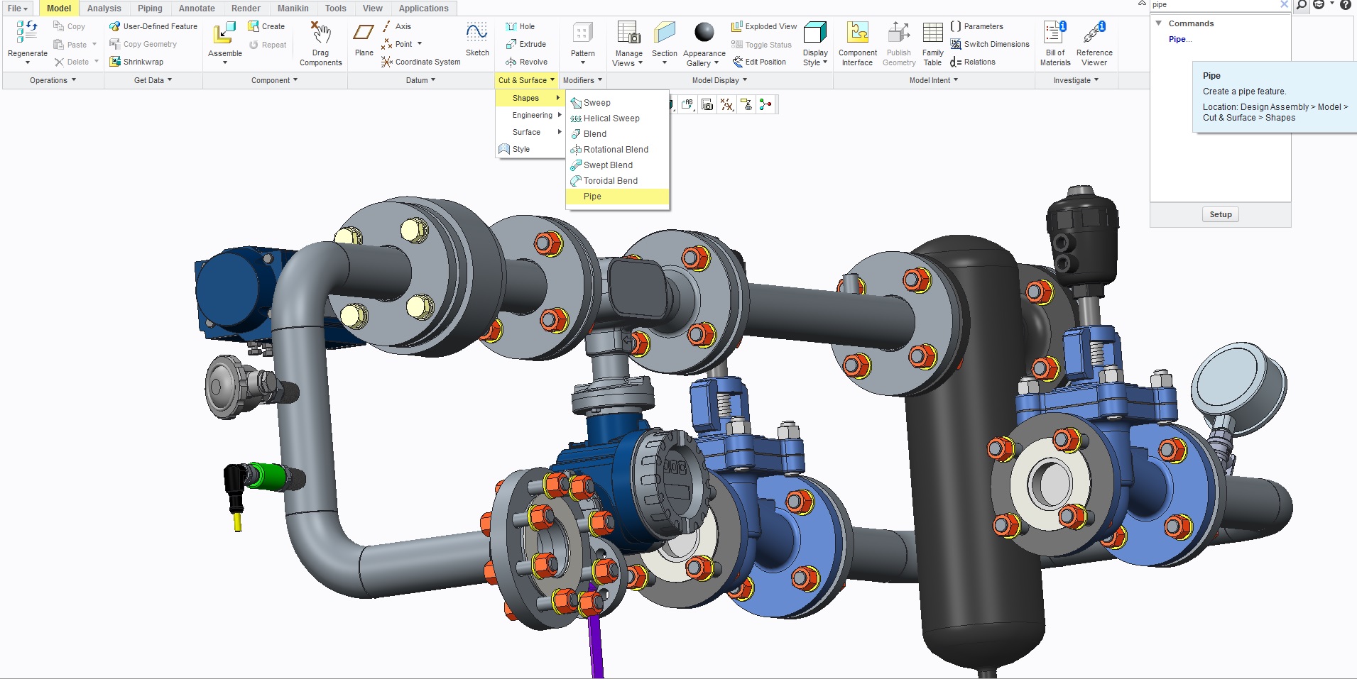 How To Find Pipe Command In Creo 2 Grabcad Questions