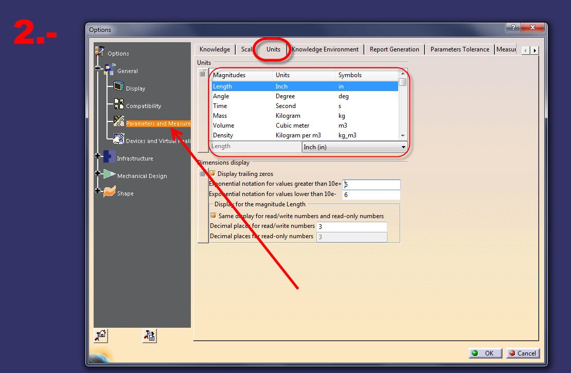 how to change the units without changing values in catia v5 | GrabCAD Questions