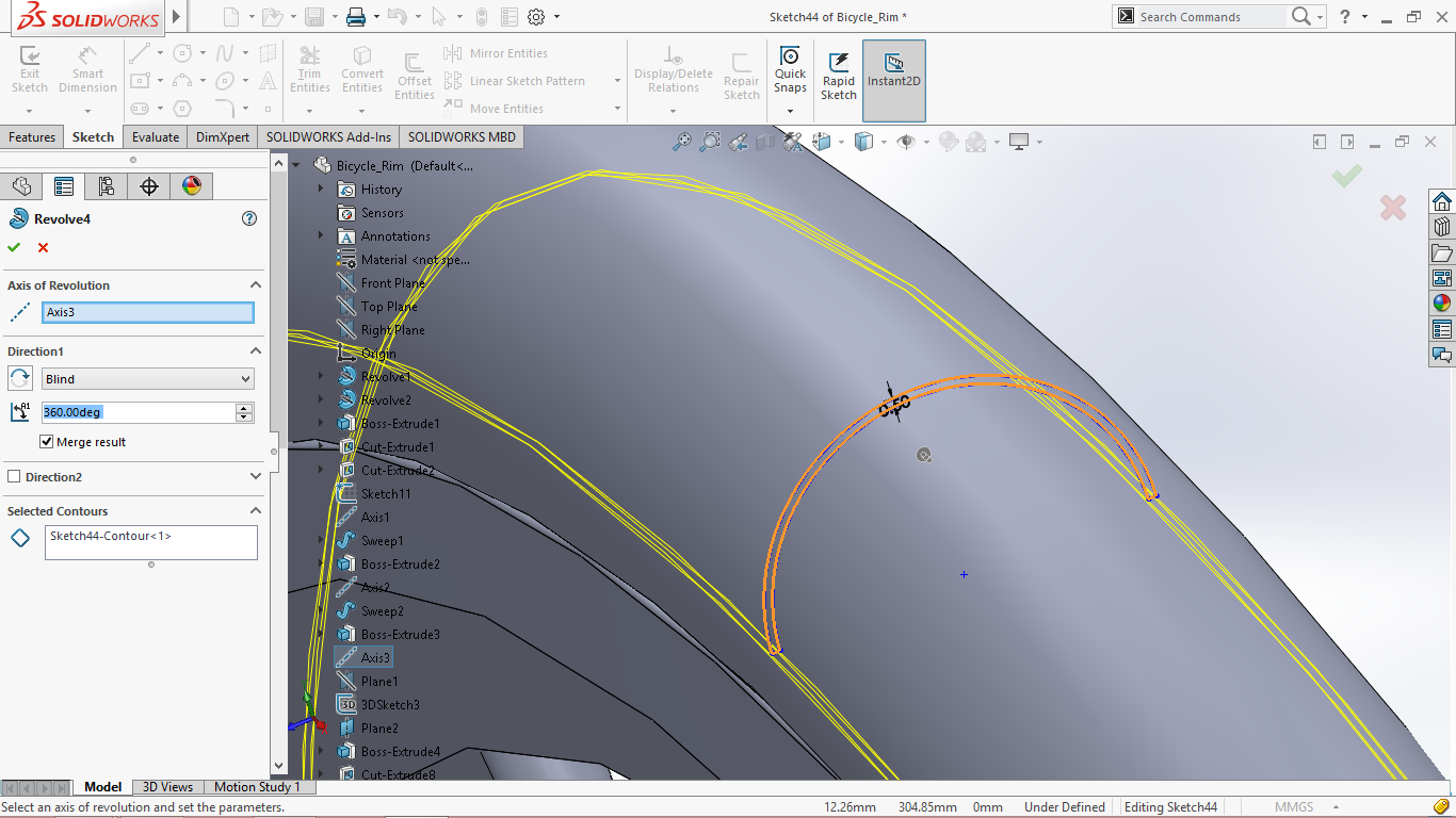 How to apply circular pattern to cut-extrude feature in Solidworks ...