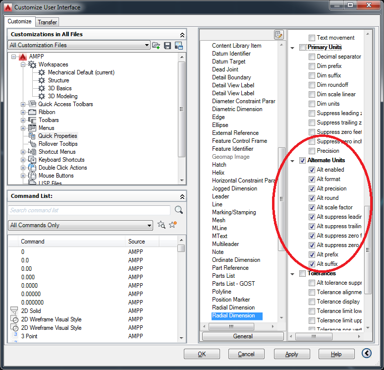 how can i put dimentions in autocad in both metic and fractional inches ...