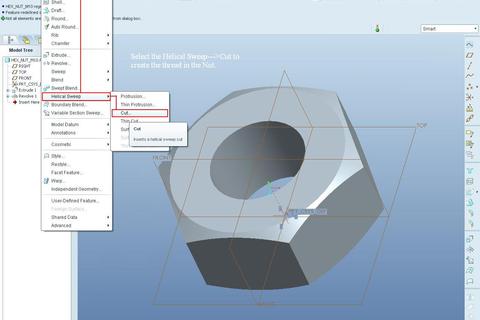 How to model a Hexagonal Nut in Pro/E? - GrabCAD