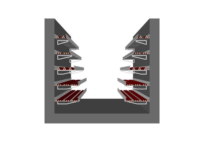 Wall mounted cable trays - AutoCAD, STEP / IGES - 3D CAD model - GrabCAD