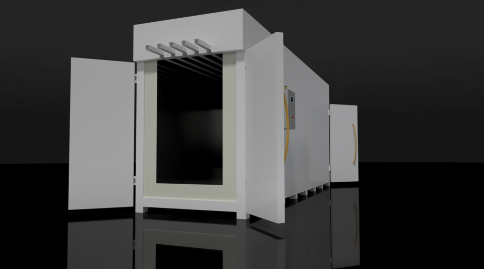 Electric furnace with drying function for powder coating | 3D CAD Model ...