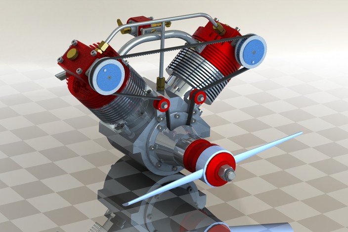 20cc four stroke RC engine - SOLIDWORKS - 3D CAD model - GrabCAD