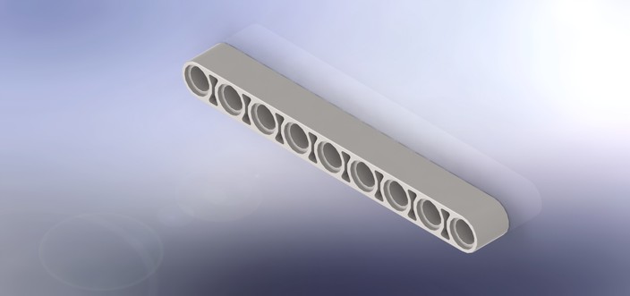 NXT Lego - Straight beam - STEP / IGES, SOLIDWORKS - 3D CAD model - GrabCAD