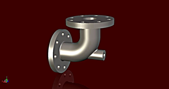 a model of 90° elbow steam pipe