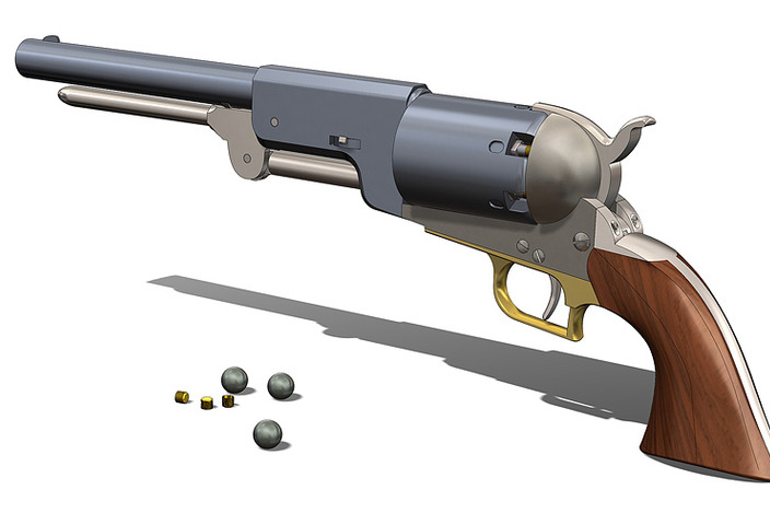 Colt Walker 1847 - STEP / IGES, SOLIDWORKS - 3D CAD model - GrabCAD