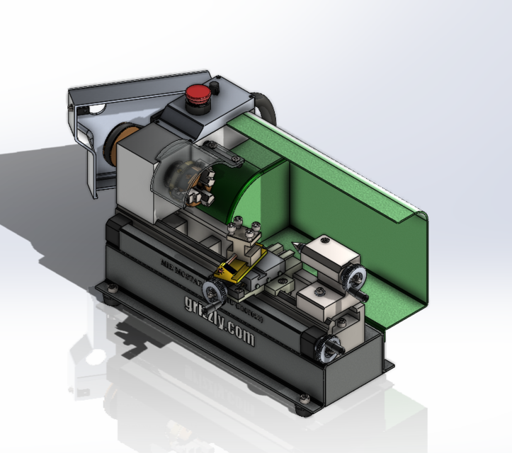 Grizzly G0745 4 x 6 Micro Metal Lathe 3D CAD Model Library GrabCAD