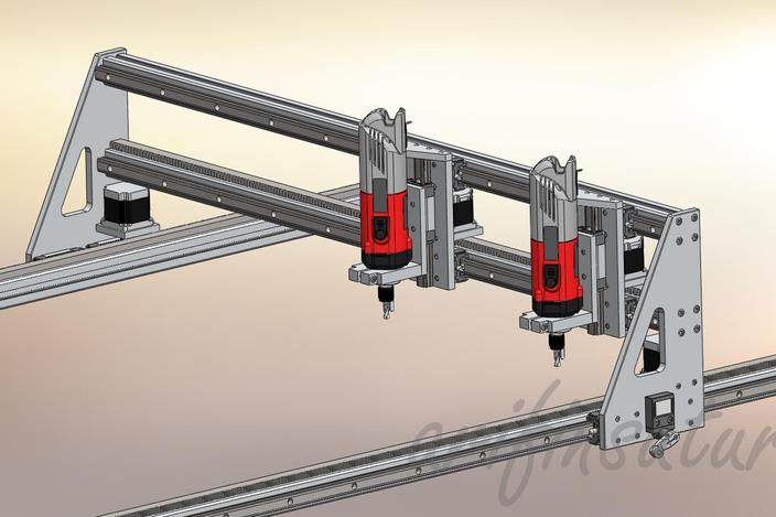 Portable CNC Double Engraver Machine - STEP / IGES - 3D CAD model - GrabCAD