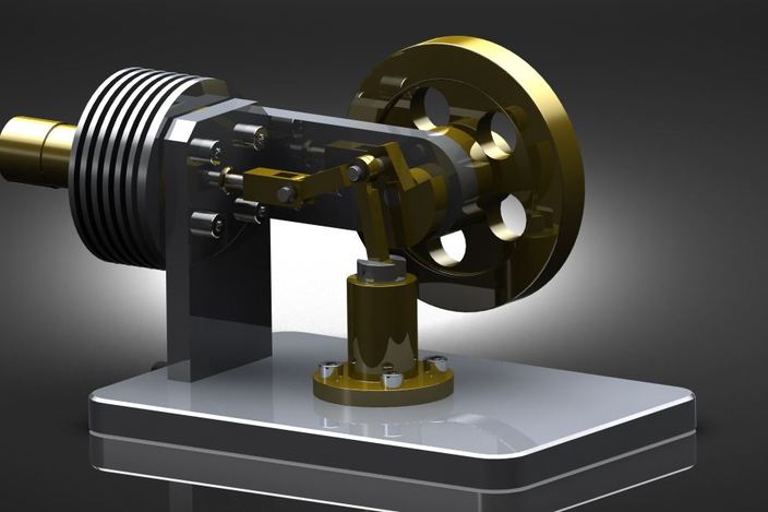 Stirling Motor Typ Gamma - SOLIDWORKS, Other - 3D CAD model - GrabCAD
