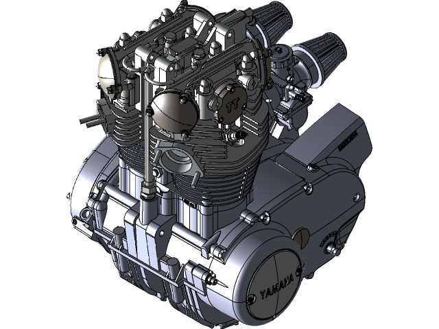 Yamaha XS650 Engine, xs 650 | 3D CAD Model Library | GrabCAD