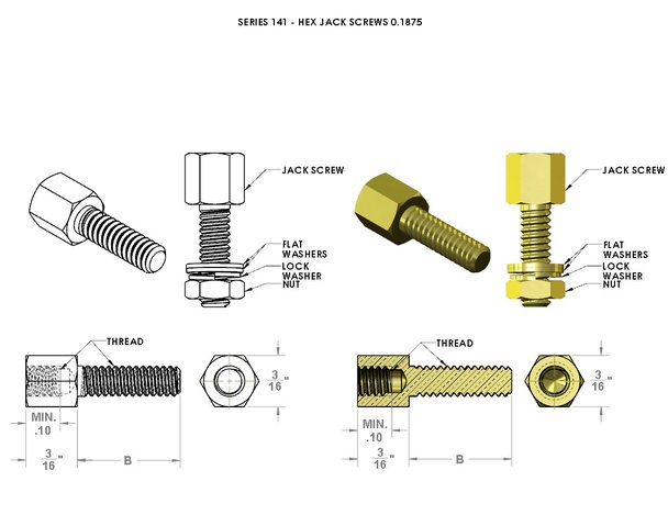 0.1875" HEX JACK SCREW - STL, STEP / IGES, SOLIDWORKS - 3D CAD model ...