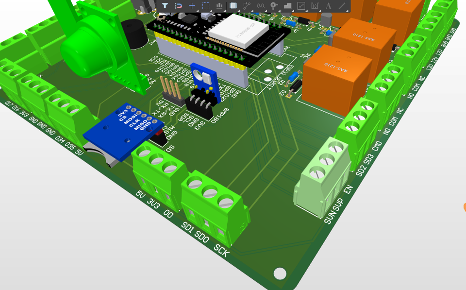 Esp 32 Pcb 3d Cad Model Library Grabcad