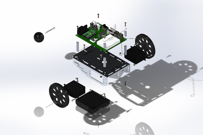 Parallax Boe Bot Solidworks 3d Cad Model Grabcad