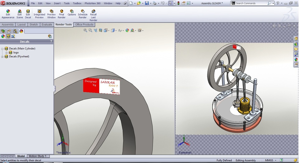 Stirling engine - Simplifed | 3D CAD Model Library | GrabCAD