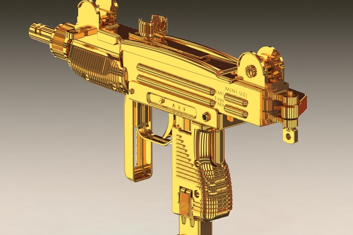 Golden UZI - - 3D CAD model - GrabCAD