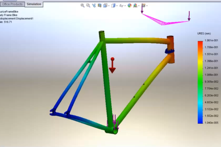 Static Analysis of a Bike Frame - SOLIDWORKS - 3D CAD model - GrabCAD
