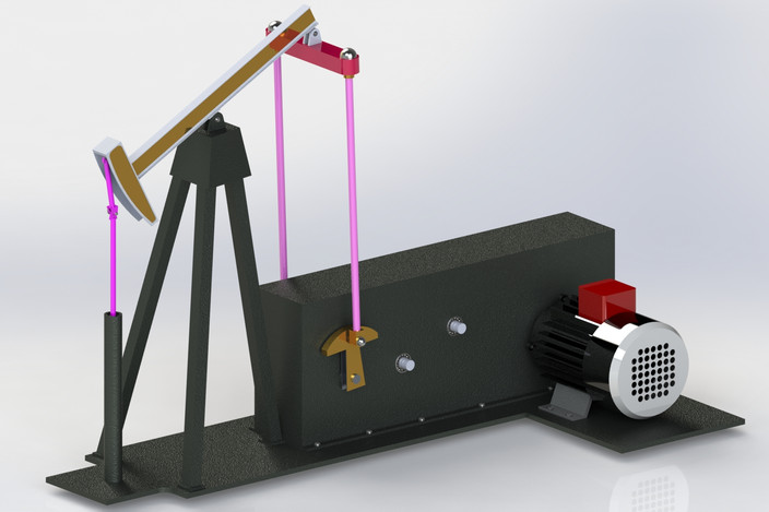 Oil Rig With Speed Reduction GearBox - SOLIDWORKS - 3D CAD model - GrabCAD