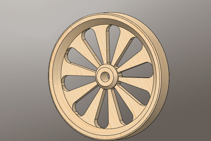 wood Wheel - SOLIDWORKS - 3D CAD model - GrabCAD