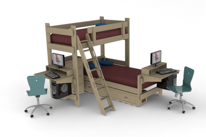 Student Center Loft Bed - AutoCAD, SOLIDWORKS - 3D CAD model - GrabCAD