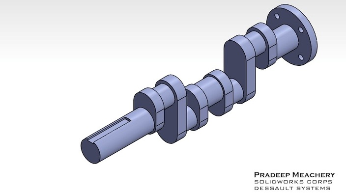 I C Engine Crank shaft - Autodesk Inventor, AutoCAD, CATIA, KeyCreator ...