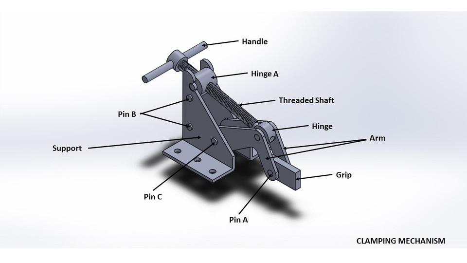 Clamping Mechanism | 3D CAD Model Library | GrabCAD
