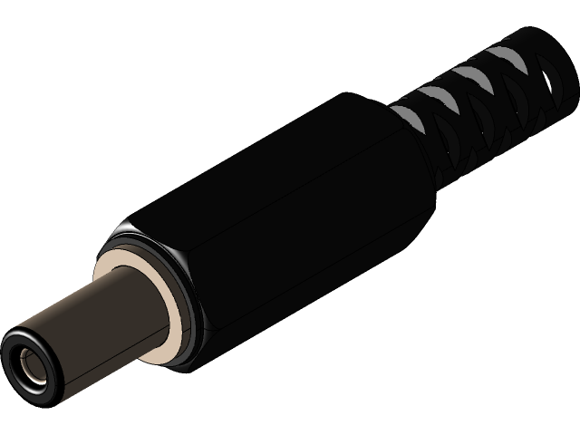 DC Power Plug 2.1mm x 5.5mm | 3D CAD Model Library | GrabCAD