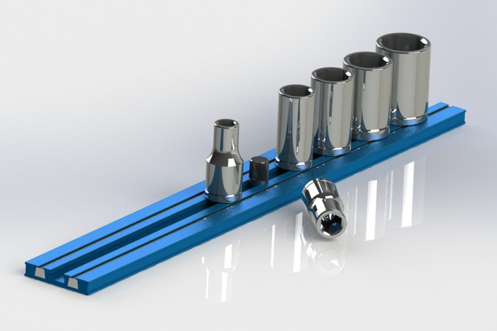 Magnetic Socket Rail Organization System - SOLIDWORKS - 3D CAD model ...