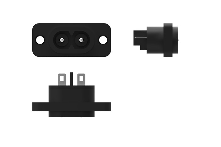 AC INLET 2P SOCKET 250V 2.5A - STEP / IGES, SOLIDWORKS - 3D CAD model ...