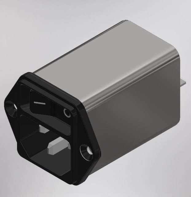 IEC Connector with Power Switch | 3D CAD Model Library | GrabCAD