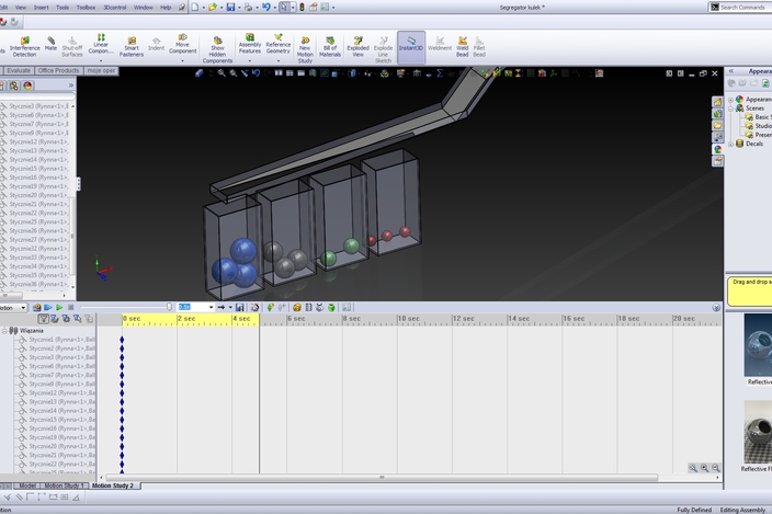 SolidWorks - Ball separator, classifier - motion study - SOLIDWORKS ...