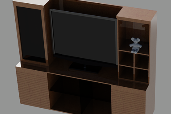 TV and TV Unit - AutoCAD - 3D CAD model - GrabCAD