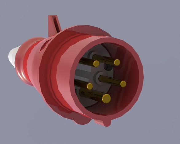 Power Plug 400V-16A 5 pole - STL, STEP / IGES, SOLIDWORKS - 3D CAD ...