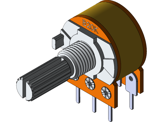 Potenciometro | 3D CAD Model Library | GrabCAD