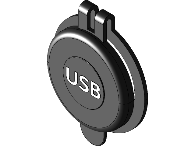 12V USB socket | 3D CAD Model Library | GrabCAD