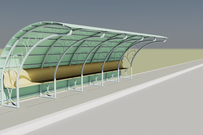 Rest Place ( Bus stop ) - AutoCAD - 3D CAD model - GrabCAD