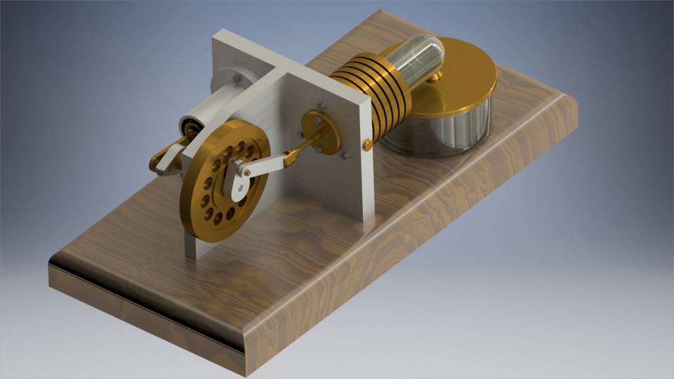 Stirling Engine | 3D CAD Model Library | GrabCAD