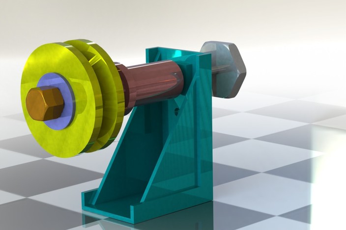 assembly- pulley support - CATIA, STL, STEP / IGES, SOLIDWORKS - 3D CAD ...