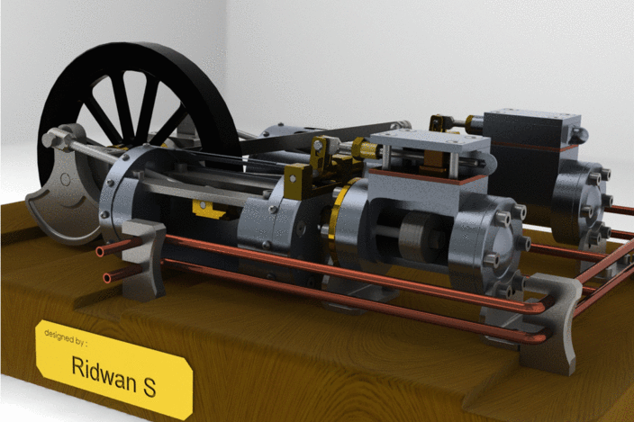 Twin Steam Engines in Factory Layout - STEP / IGES, SOLIDWORKS, Other ...
