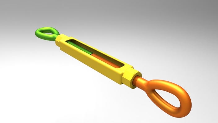 Turnbuckle - Alibre Design - 3D CAD model - GrabCAD