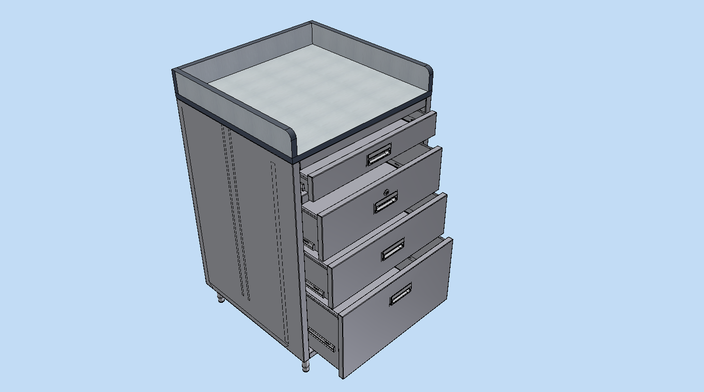 Cabinet drawer - AutoCAD, Autodesk Inventor, STL, STEP / IGES - 3D CAD ...