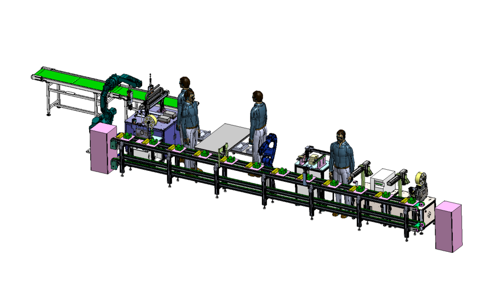 Labeling assembly line | 3D CAD Model Library | GrabCAD
