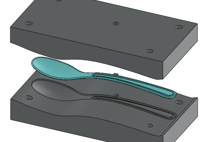 Plastic Spoon injection mold - SOLIDWORKS - 3D CAD model - GrabCAD