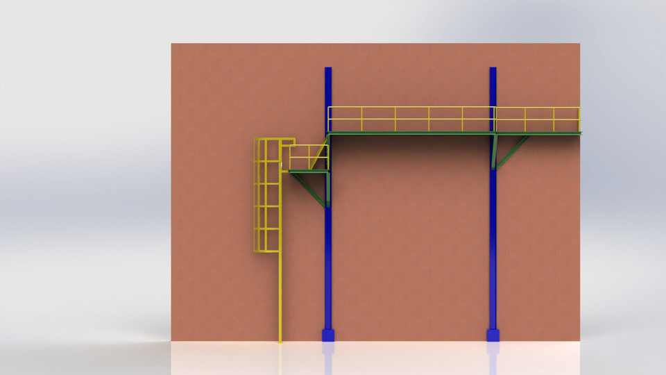 Ladder Platform | 3D CAD Model Library | GrabCAD