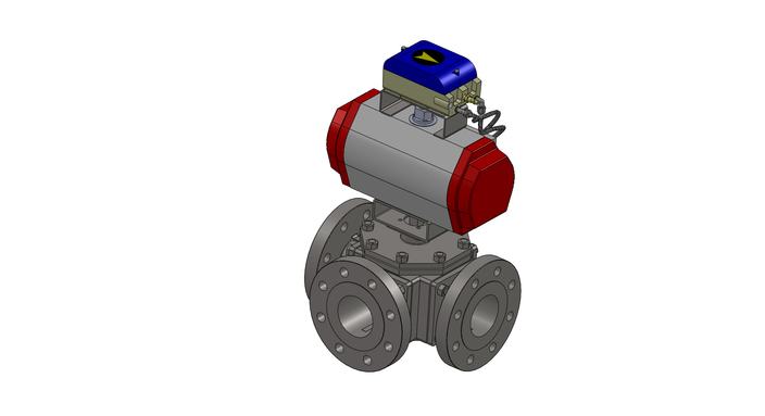 3-way valve - - 3D CAD model - GrabCAD