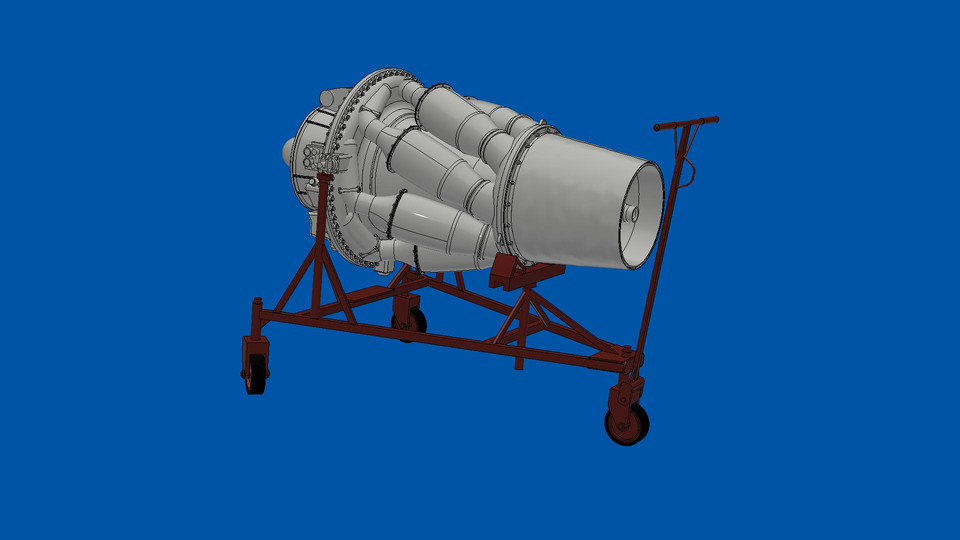 aircraft engine trolley | 3D CAD Model Library | GrabCAD