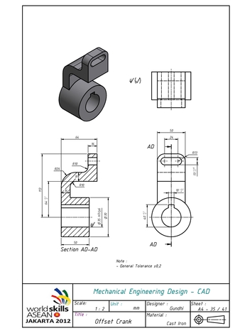 Offset Crank - Autodesk Inventor, STL - 3D CAD model - GrabCAD