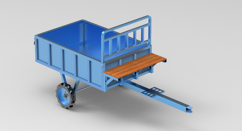 Mini Tractor Trolley | 3D CAD Model Library | GrabCAD